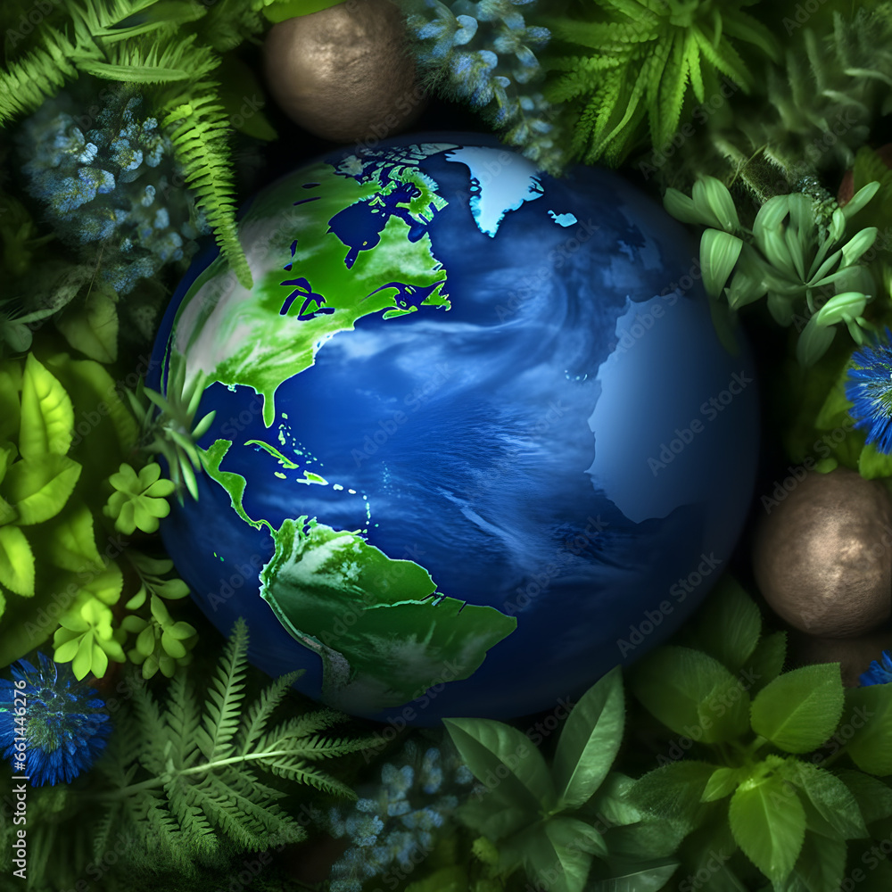 Save our beautiful green planet Earth, nature and ecosystem. Ecological ...