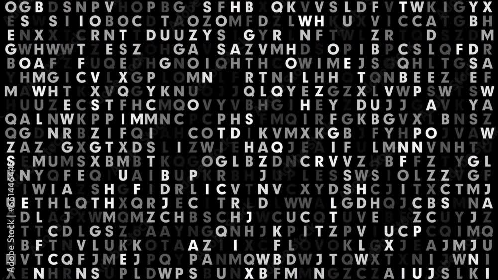 Letters in chaos unpredictable and moving text creates modern art ...