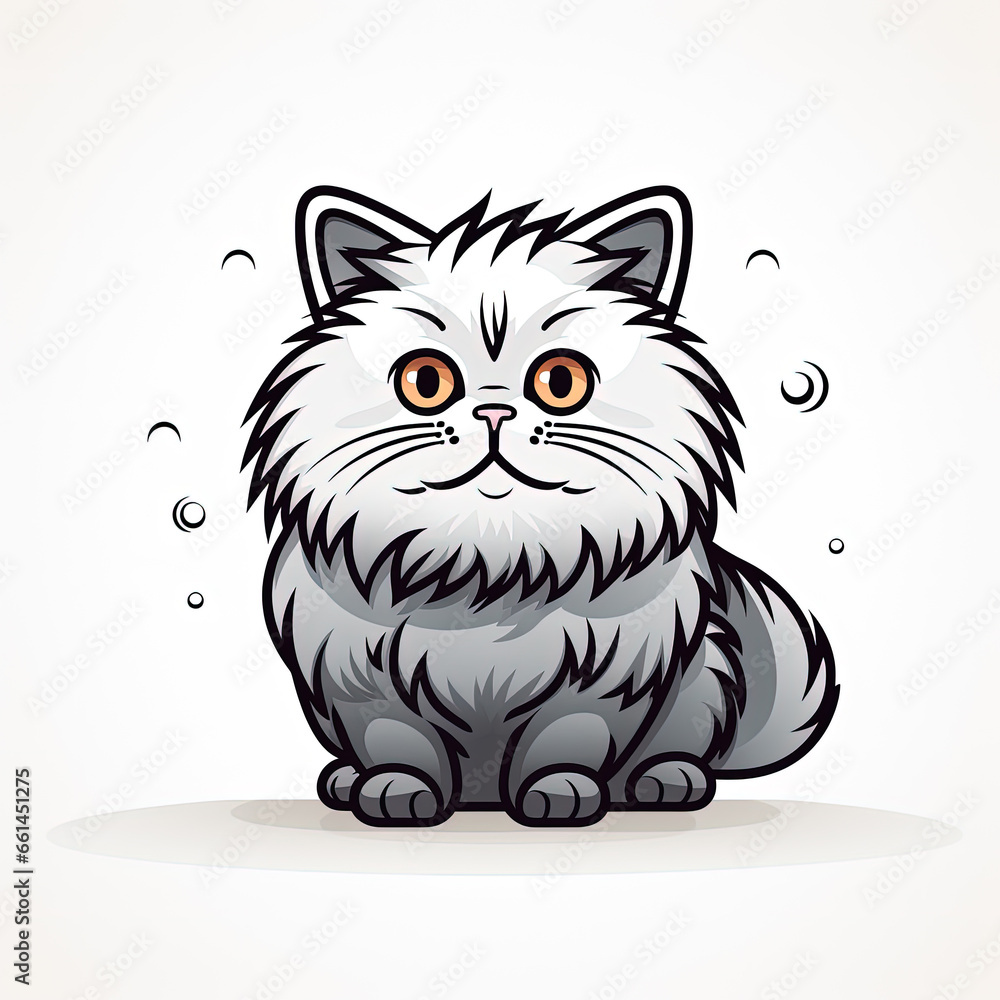 Persian Cat Drawing, Generative Ai Stock Illustration | Adobe Stock