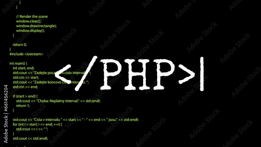 php text and code running down a computer screen terminal.4K motion animation. Stock ビデオ | Adobe ...