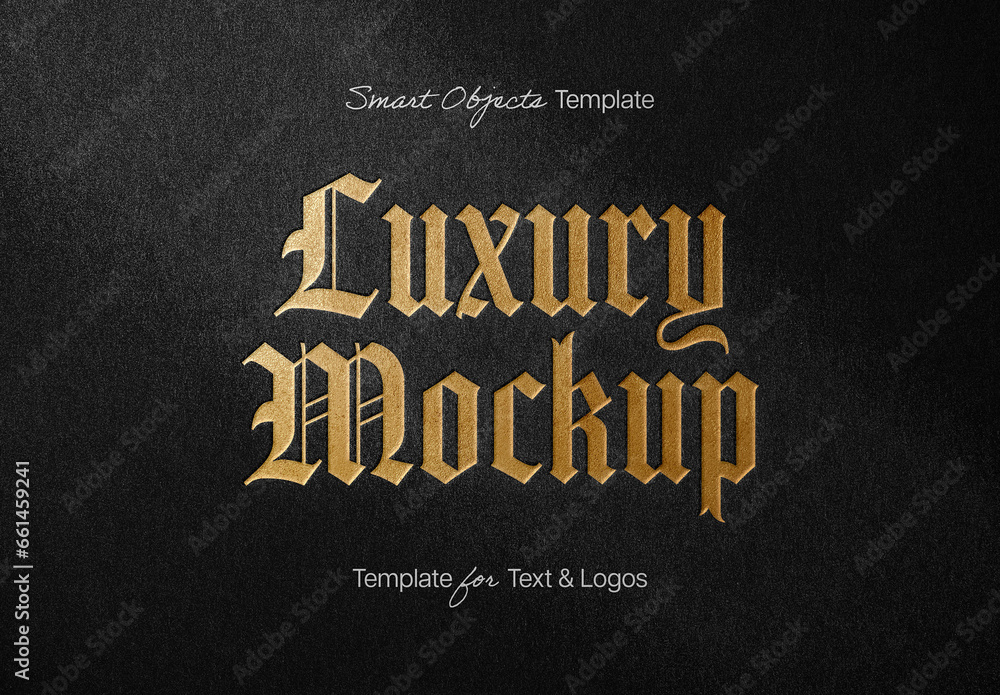 Debossed Realistic Gold And Silver Luxury Text and Logo Effect Mockup Stock Template | Adobe Stock