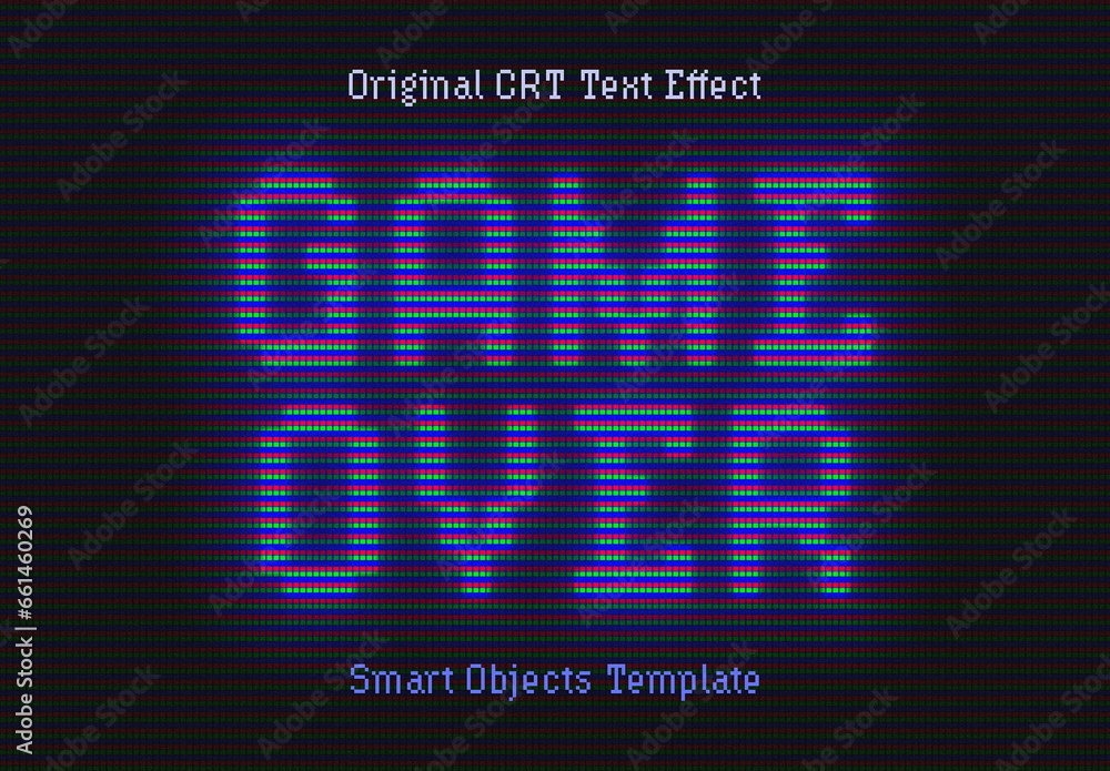 Vintage Monitor CRT Text Effect Mockup Stock Template | Adobe Stock