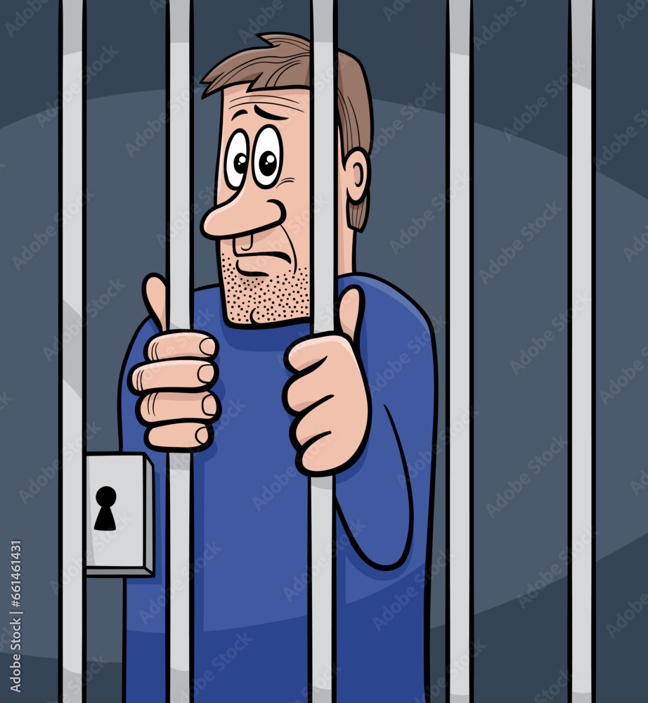 cartoon jailed man behind the prison bars Stock Vector | Adobe Stock cartoon jailed man behind the prison bars Stock Vector | Adobe Stock