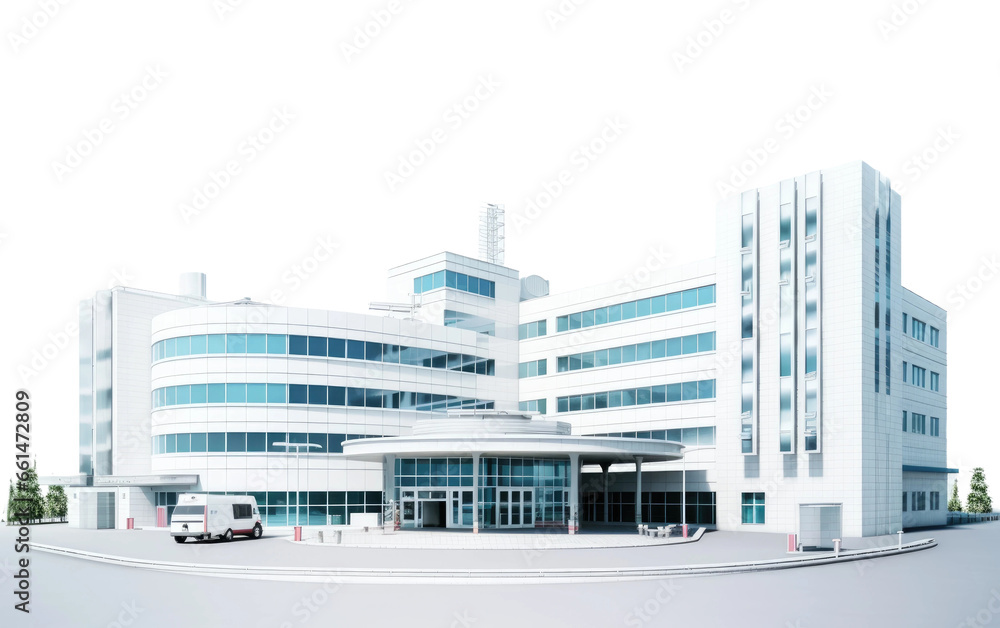 Medical Marvel The Impressive Structure of a Hospital Building Isolated ...