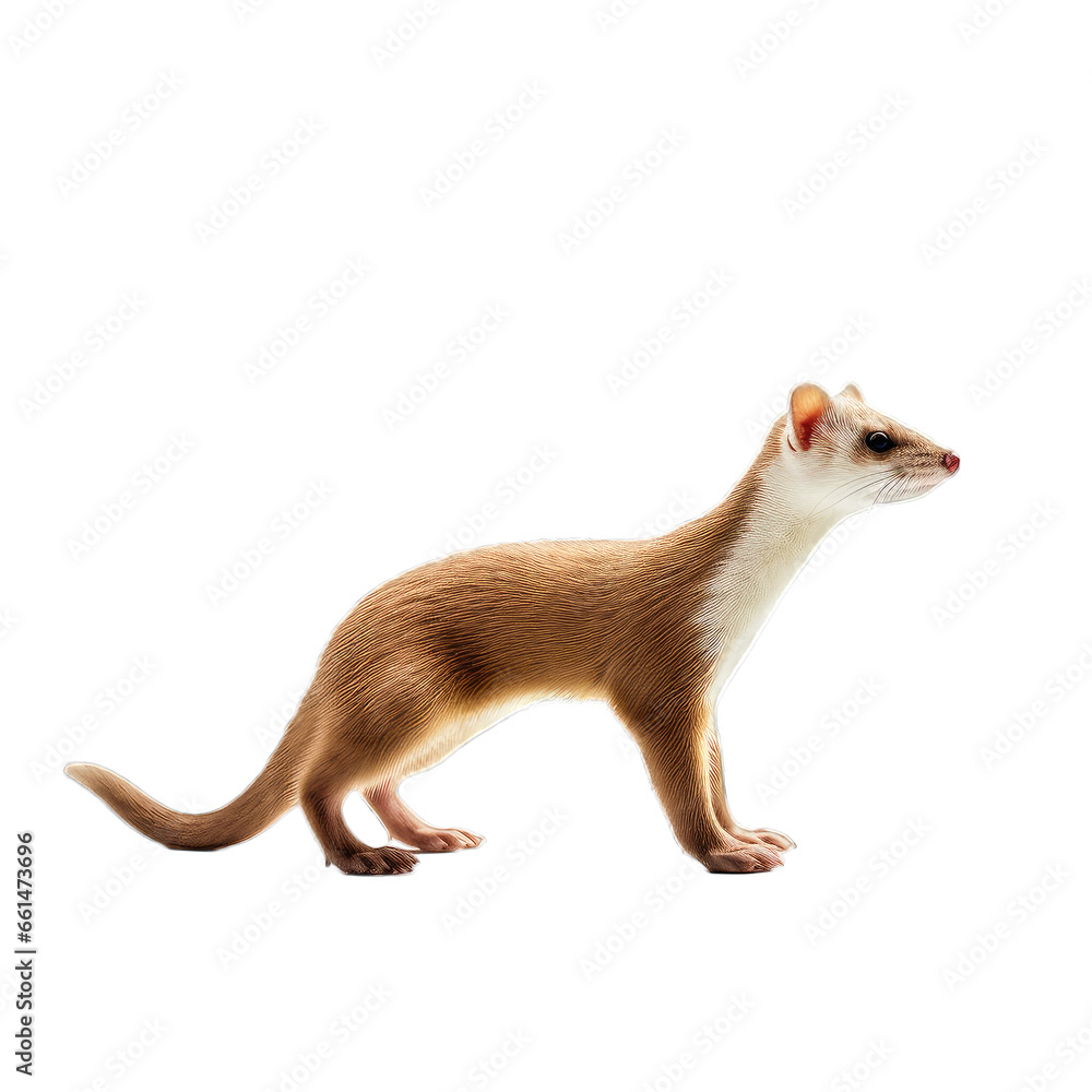 Least Weasel walking sideview isolate on transparent background Stock Illustration | Adobe Stock