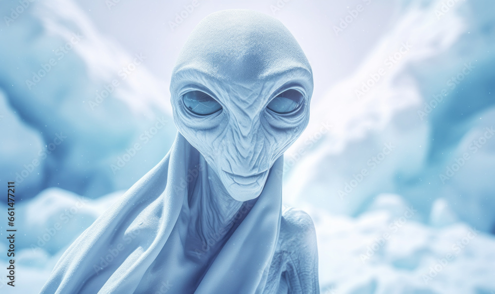 Extraterrestrial Intelligence. Alien with big eyes from outer space in ...