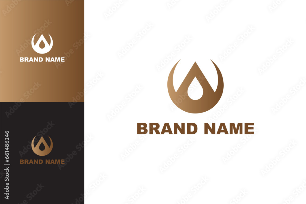 Vecteur Stock Logo arrondi et marron. Logo sur fond blanc, couleur et ...