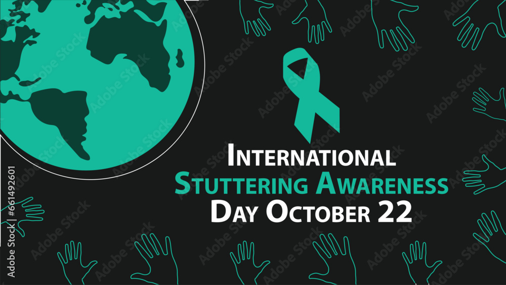 International Stuttering Awareness Day vector banner design with ...