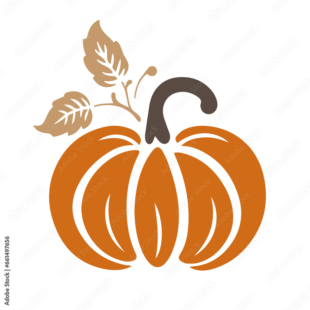 Pumpkin isolated on white background. Cartoon illustration created with ...