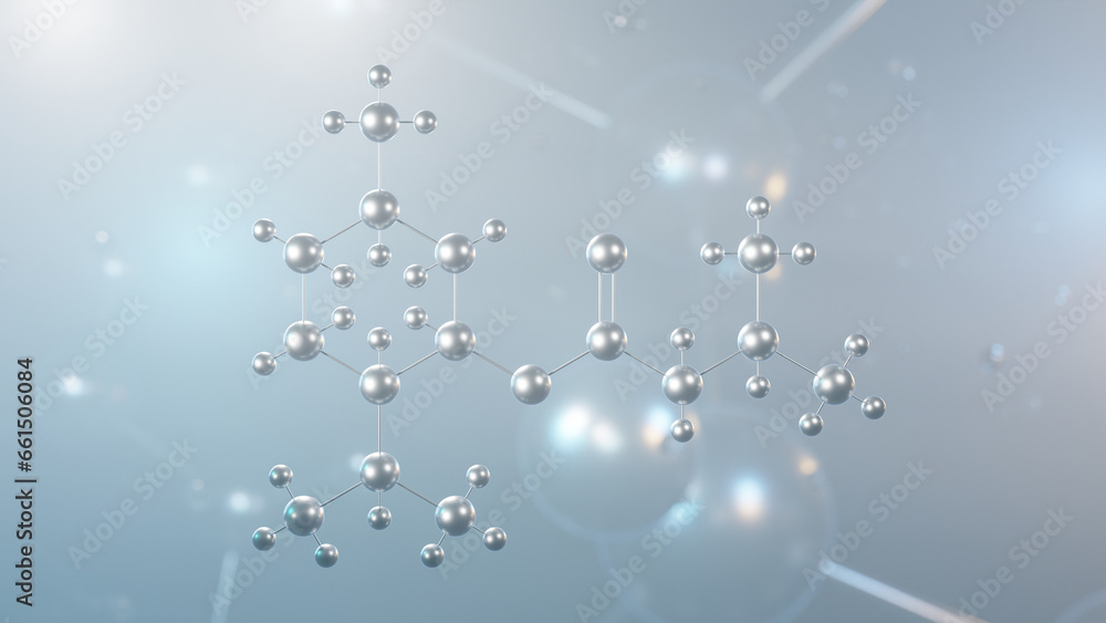 menthyl isovalerate molecular structure, 3d model molecule, menthyl ...