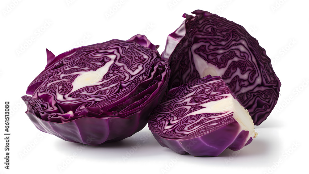 Purple sliced cabbage on transparent background high resolution Stock ...