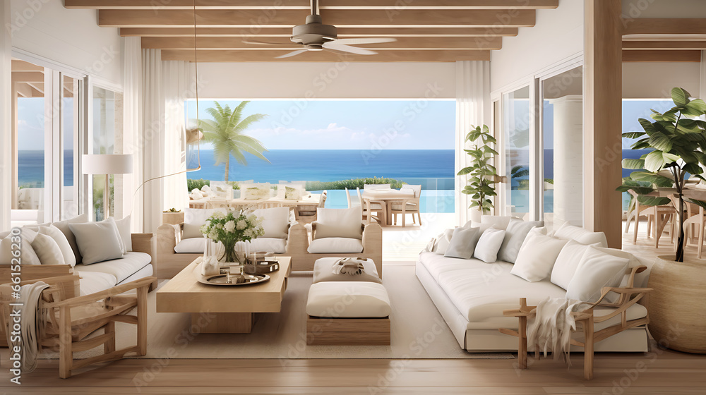Discover a serene coastal retreat with an open-concept beach house ...