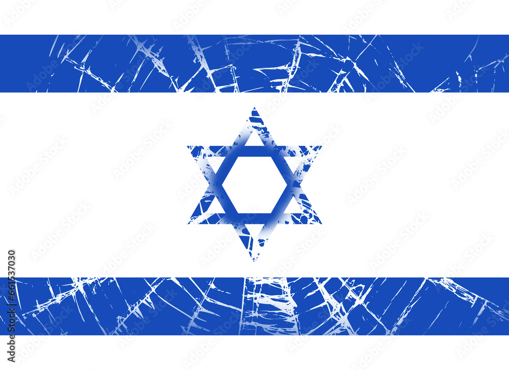 Israel cracked flag. Israeli illustration. War and Conflict. Middle ...