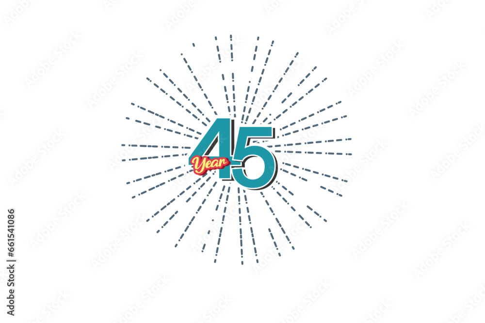 45th, 45 years, 45 year anniversary year anniversary blue color number ...