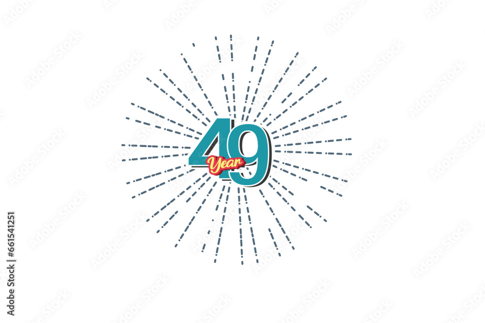 49th, 49 years, 49 year anniversary year anniversary blue color number ...