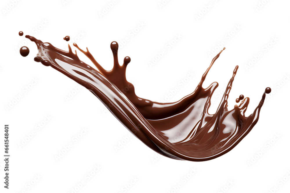 chocolate milk splash isolated on a transparent background, chocolate ...