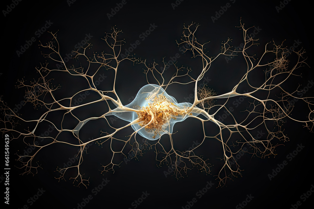 Abstract medical background. Neurons brain cells. Network of neurons in ...