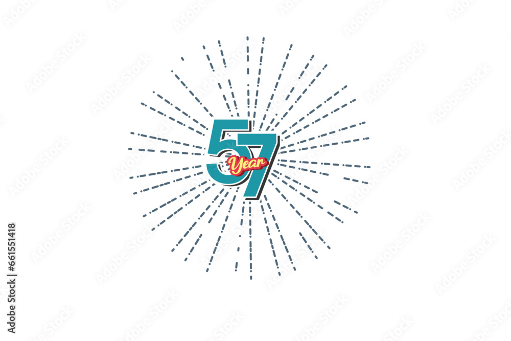 57th, 57 years, 57 year anniversary year anniversary blue color number ...