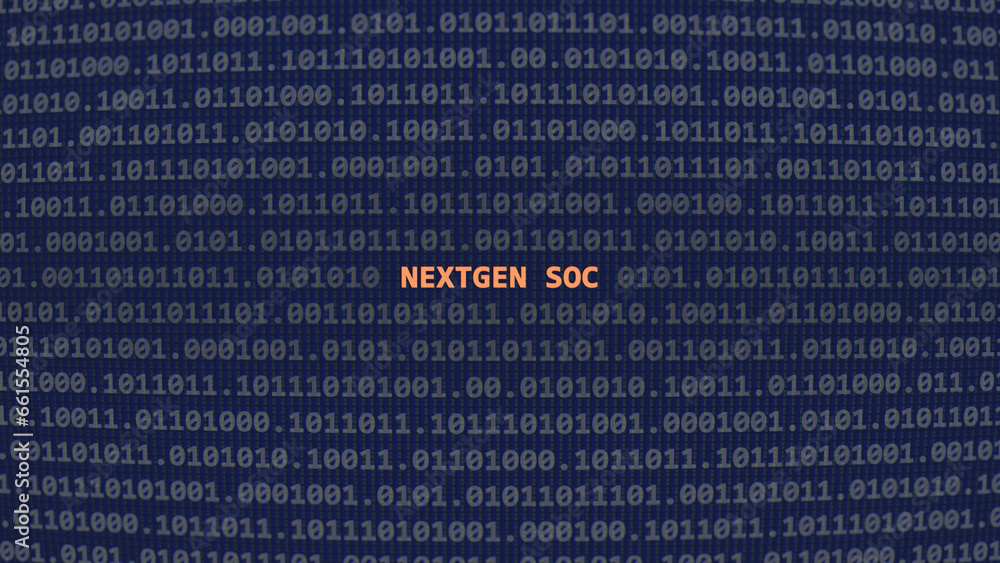 Cyber attack nextgen soc. Vulnerability text in binary system ascii art style, code on editor ...