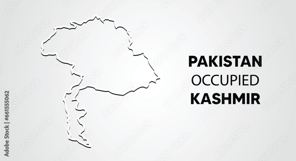 POK Map outline Pakistan occupied Kashmir vector illustration Stock ...