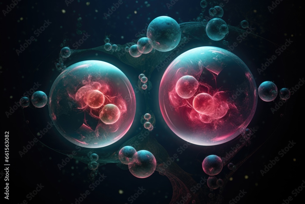 Cell division during mitosis under a microscope Stock Photo | Adobe Stock