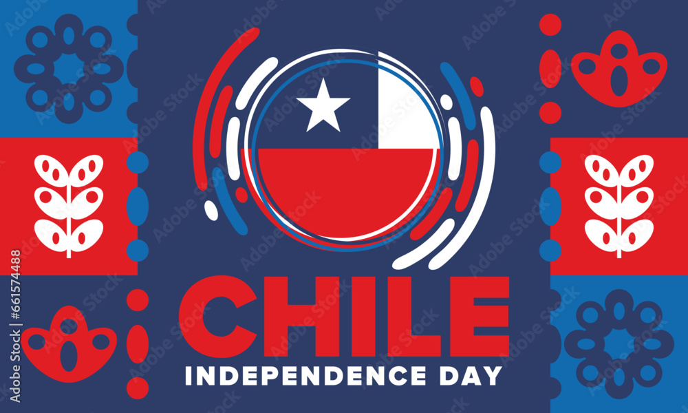 Chile Independence Day. Happy national holiday Fiestas Patrias. Freedom ...