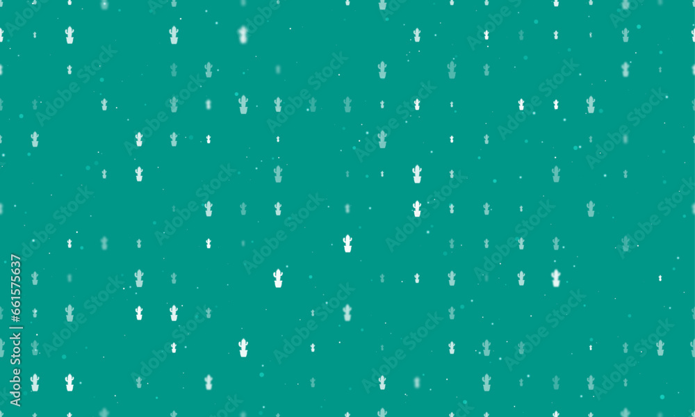 Seamless background pattern of evenly spaced white cactus symbols of ...