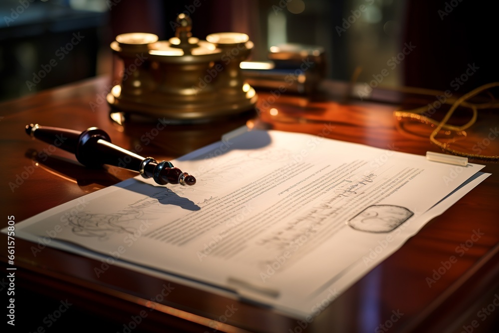 Signature of Trust: A legal document's signature and seal symbolize ...