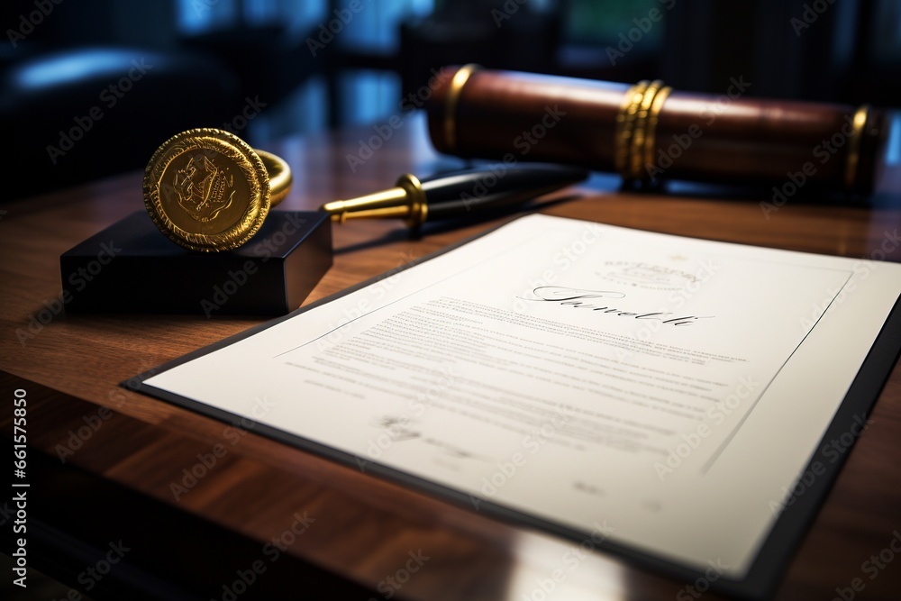 Signature of Trust: A legal document's signature and seal symbolize ...