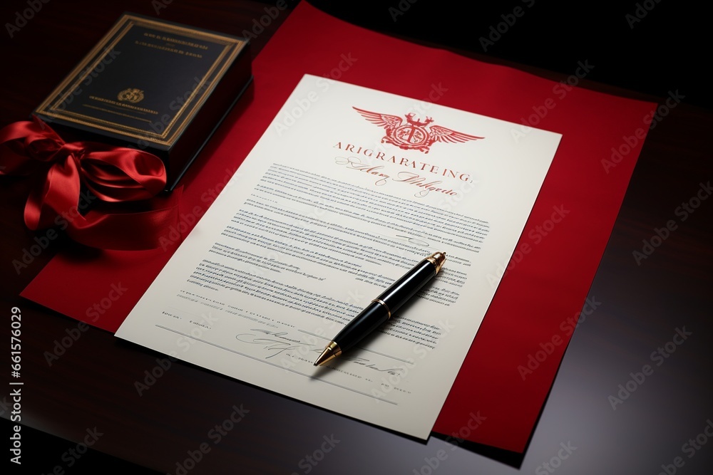 Signature of Trust: A legal document's signature and seal symbolize ...