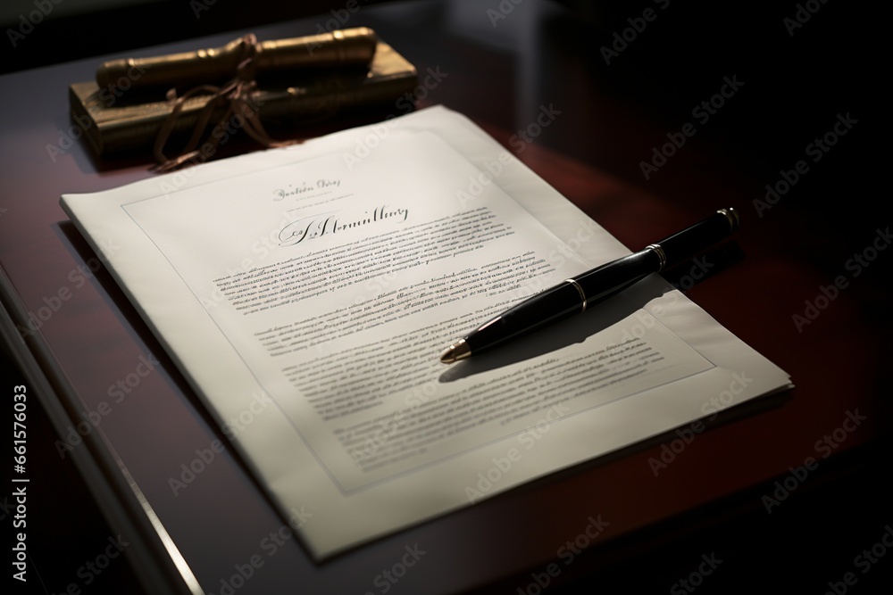 Signature of Trust: A legal document's signature and seal symbolize ...