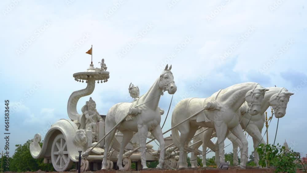 Shri Krishna Sarathi on Arjun's Chariot statue located in Kota ...