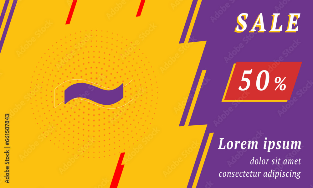 Sale promotion banner with place for your text. On the left is the ...