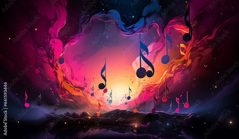 Music Background With Notes Stock Illustration | Adobe Stock