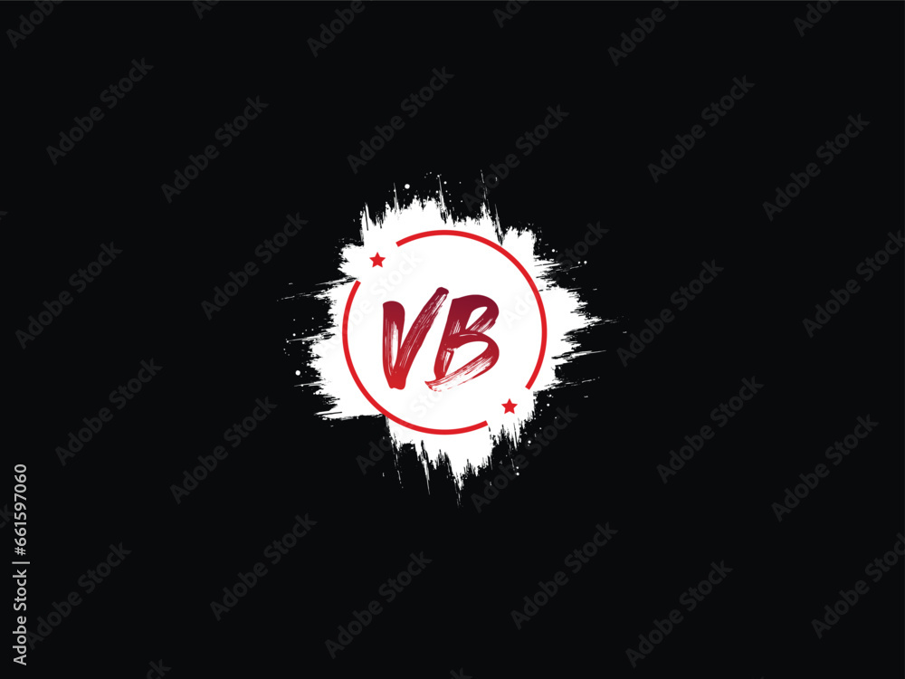 Initials VB Logo Letter, Handwriting vb Brush Letter Logo Stock Vector ...