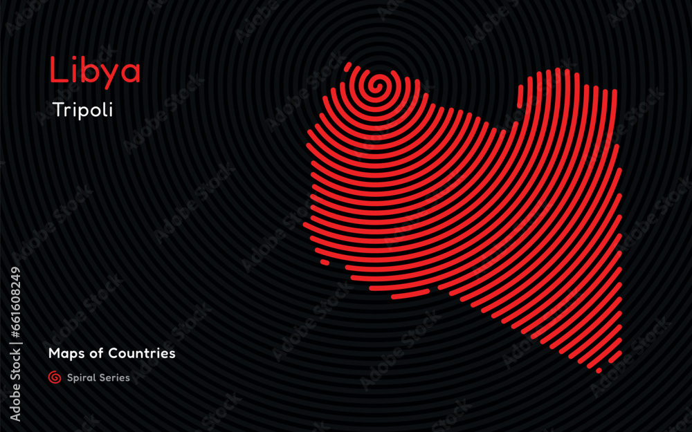 Creative map of Libya, Political map. Tripoli Capital. World Countries ...