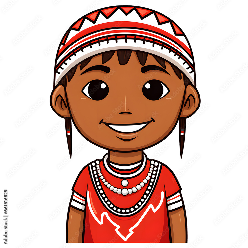 cartoon clipart of Maasai, culture clipart, transparent background, isolated on transparent ...