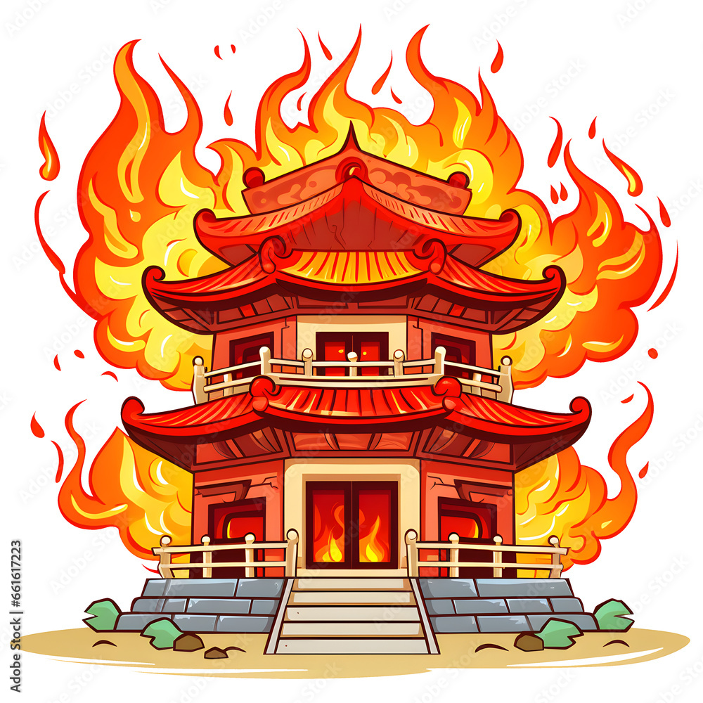 cartoon clipart of Fire Temple, culture clipart, transparent background ...