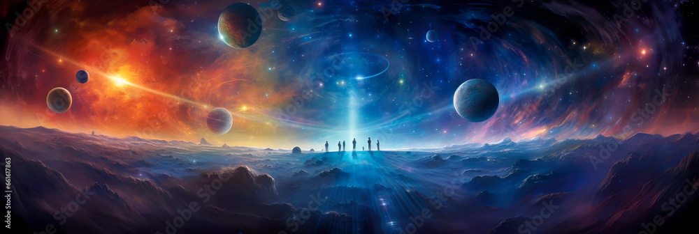 space scene with celestial bodies space showing the beauty of space ...