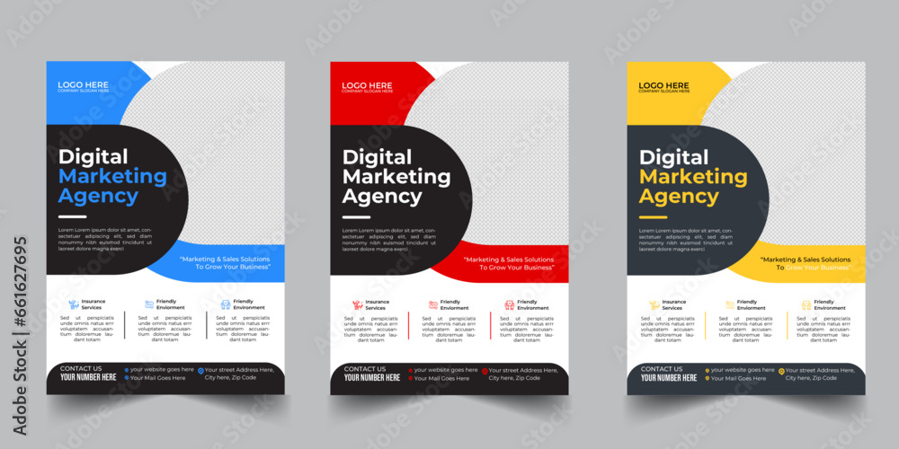 modern advertisement Flyer collection, set of flyer template, brochure ...
