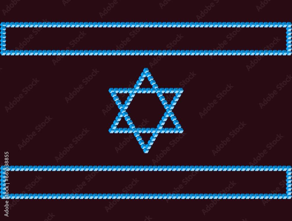 Israeli flag on a dark mournful background. Symbols of Israel based on ...