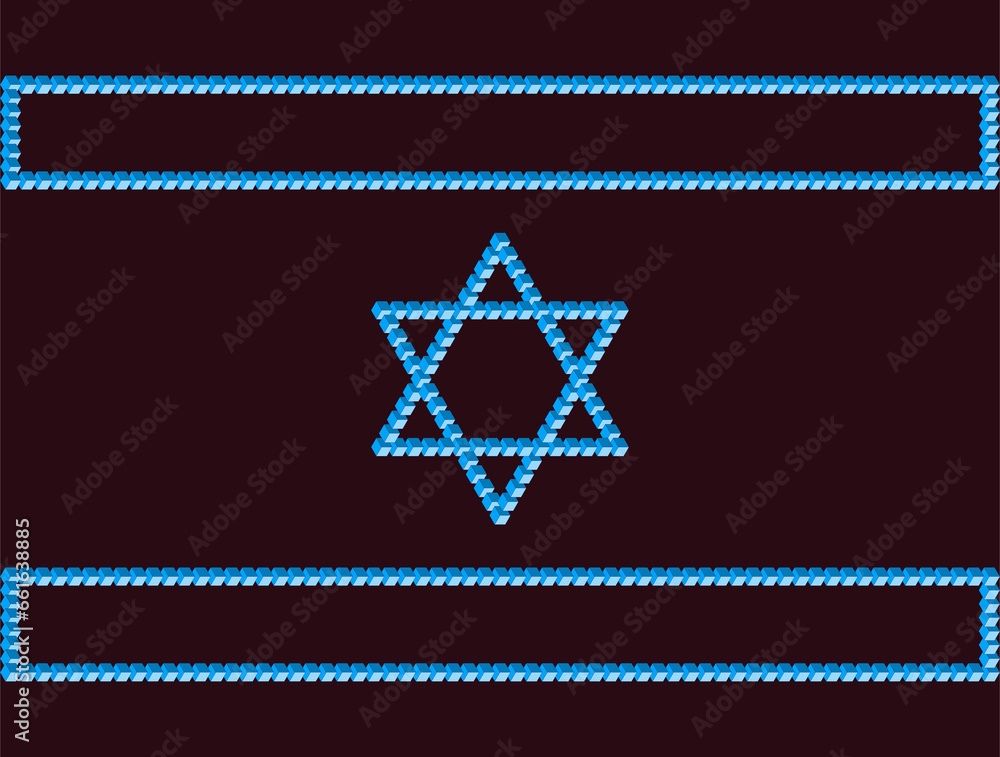 Israeli flag on a dark mournful background. Symbols of Israel based on ...