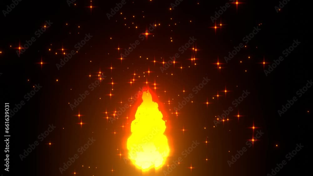 cartoon fire flame and sparks animation. Stock Video | Adobe Stock
