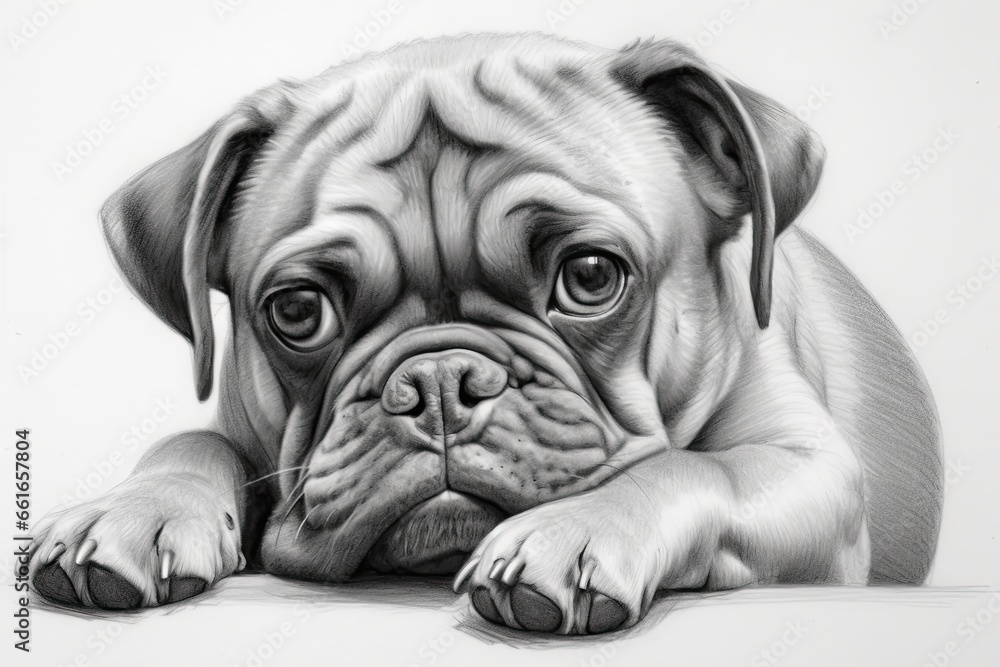 Pug Drawing: Capturing the Unique Body Shape and Expressions of Pugs ...