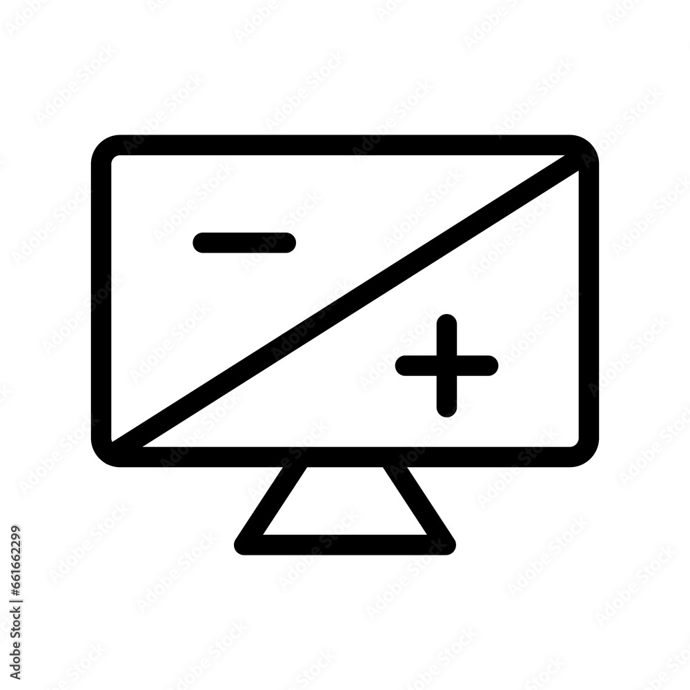 Computer screen settings brightness icon symbol, vector brightness ...