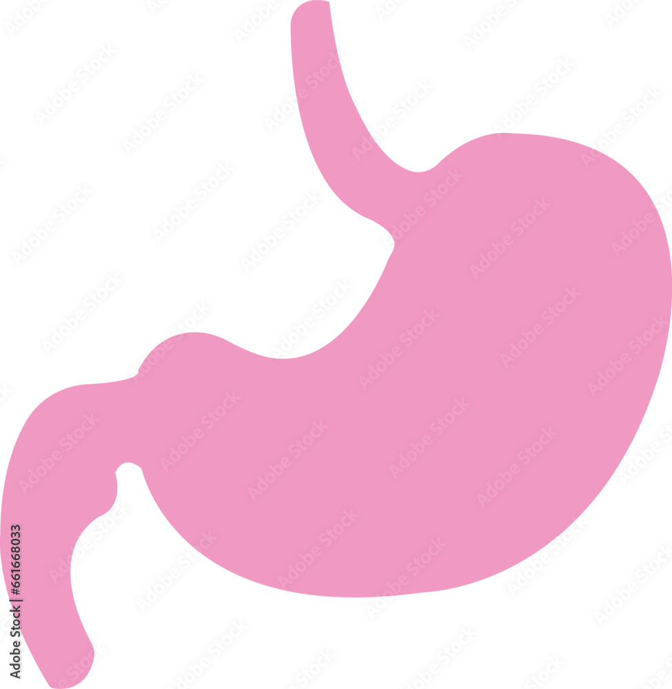 pink flat Stomach icon. Human internal organs symbol. Digestive system ...