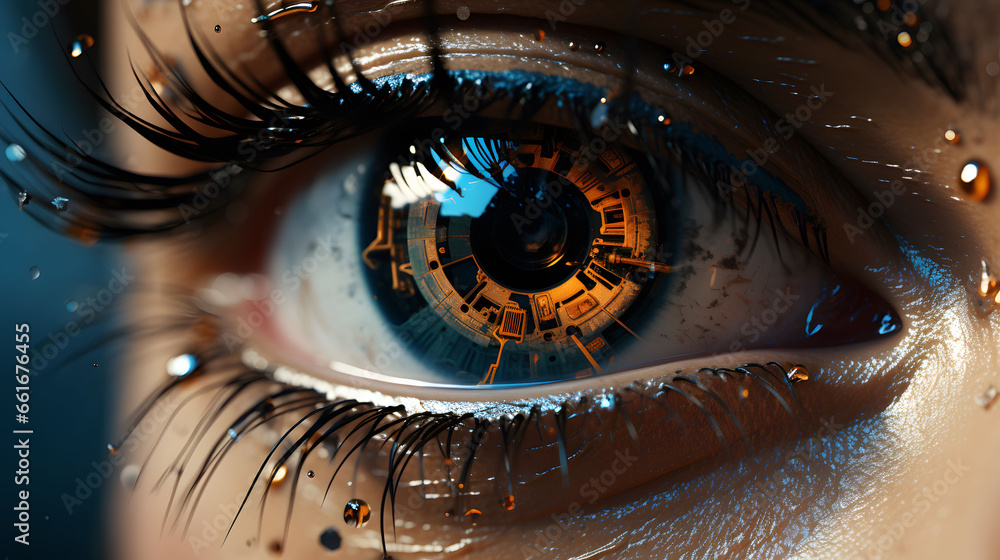 Robotic eye, Eye with chip inside, Artificial intelligence eye ...