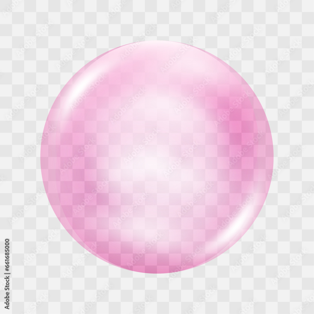 Vector big translucent light pink sphere on transparent background ...