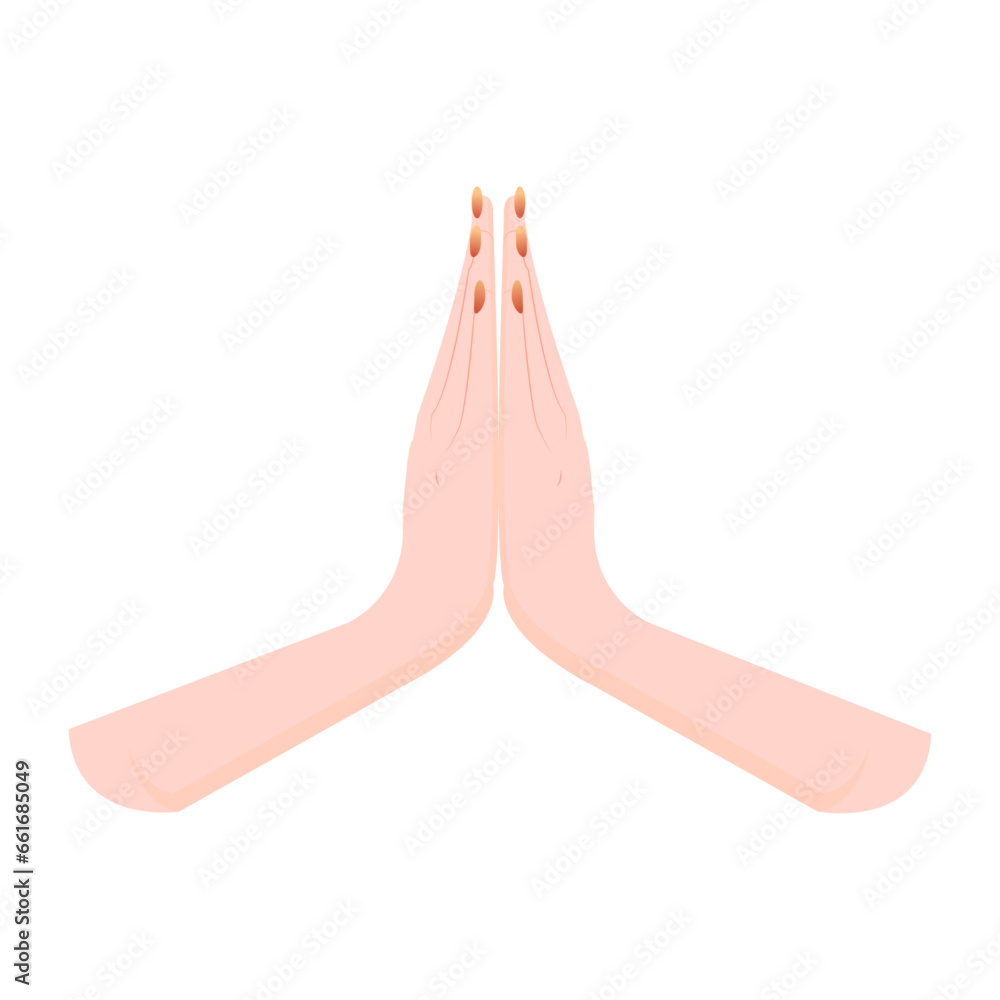 Vector human hands folded in prayer hand pray symbol isolated on white ...