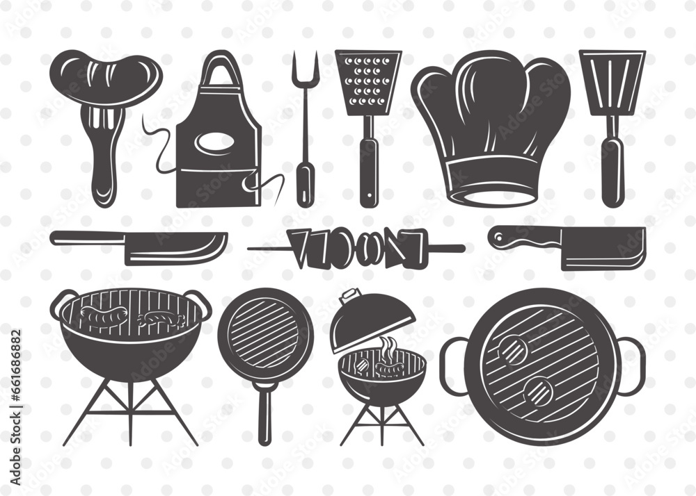 BBQ Clipart SVG Cut File | Barbecue Svg | Grilling Svg | Grill Svg ...
